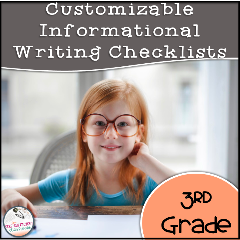 3rd Grade Informational Writing Customizable Classful