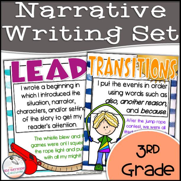 3rd Grade Narrative Writing Bulletin Board Set Classful