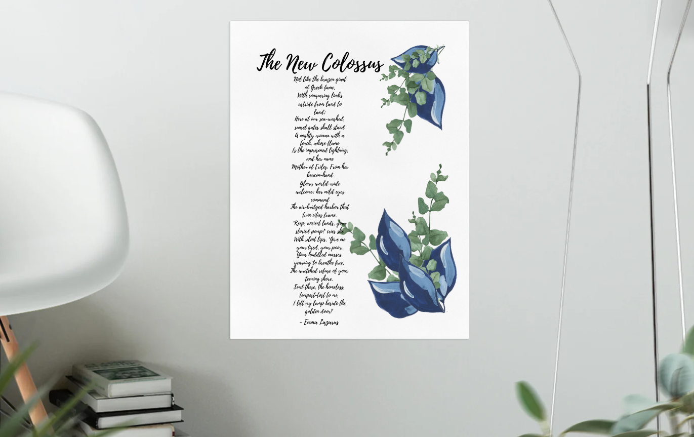 The New Colossus Poem By Emma Lazarus - Instant Download - Classful