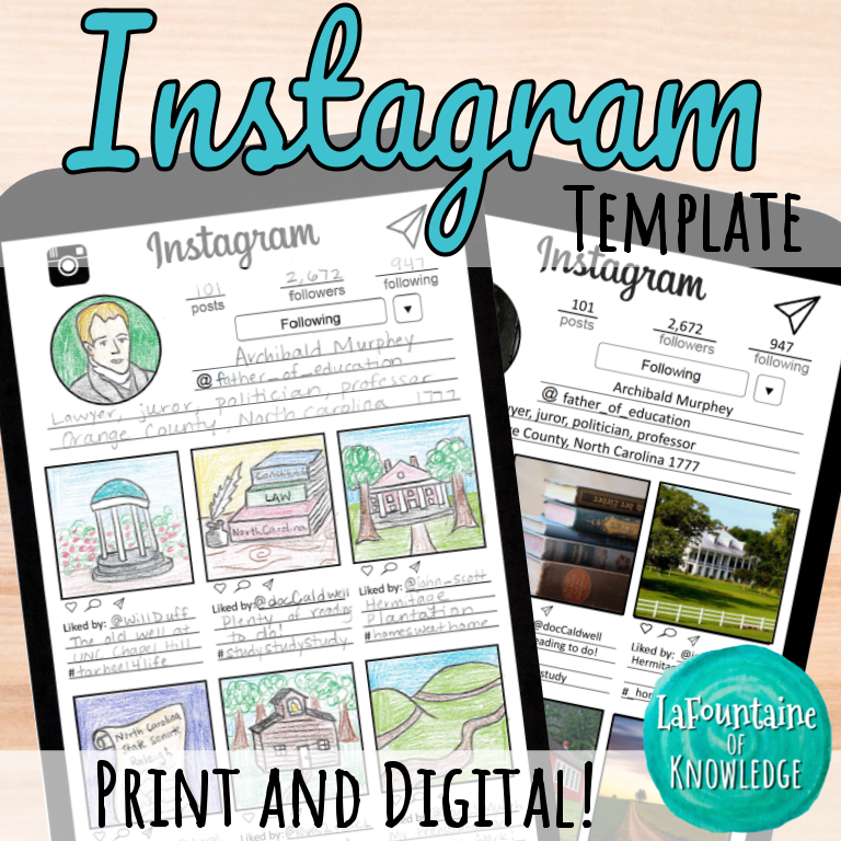 Instagram Template for Biographies and Character Studies PRINT and ...