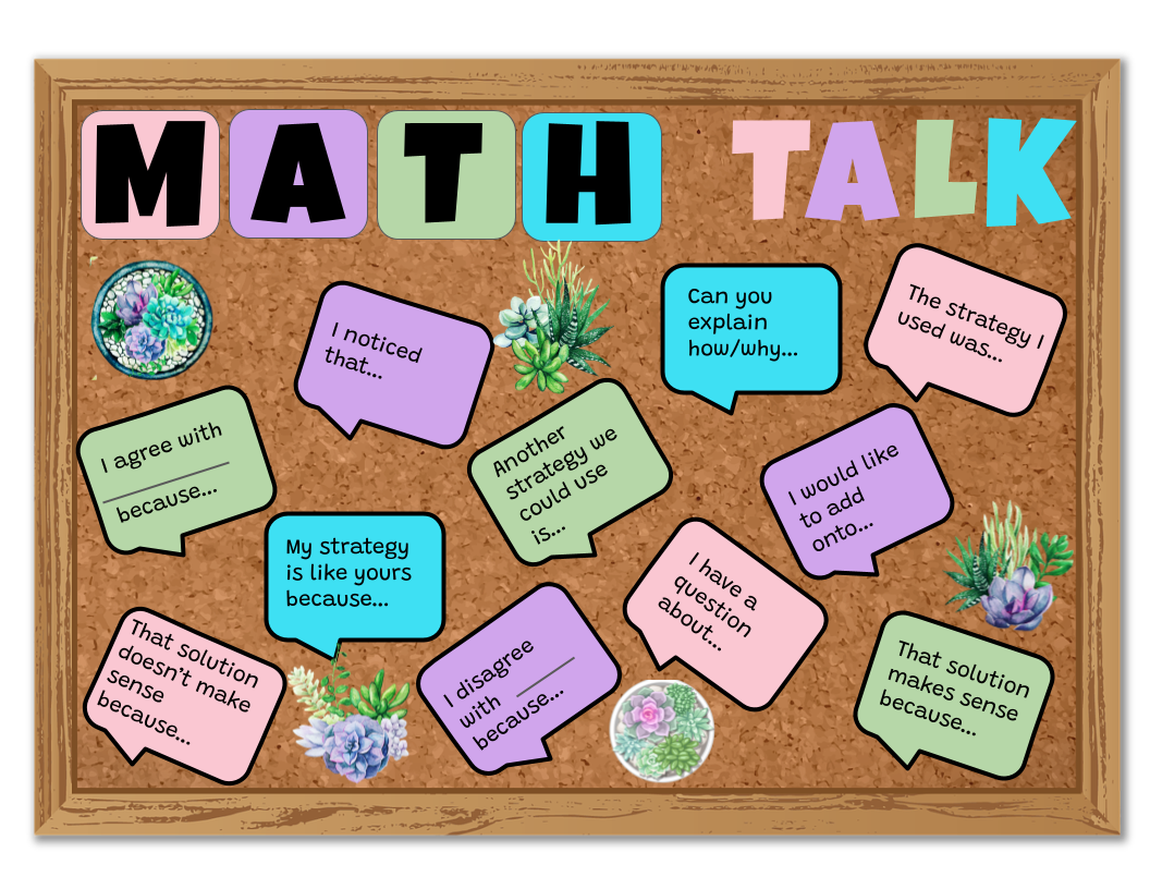 Succulents Theme Math Talk Bulletin Board Poster Set Classful Succulents Theme Math Talk Bulletin Board Poster Set Classful