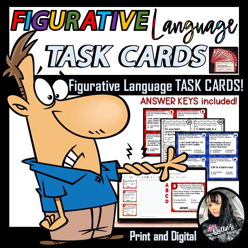 Figurative Language Task Cards (Print and Digital) - Classful