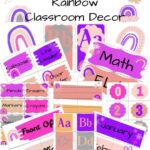 Boho Rainbow Themed - ELA Conversation Starters - Bulletin Board Poster ...