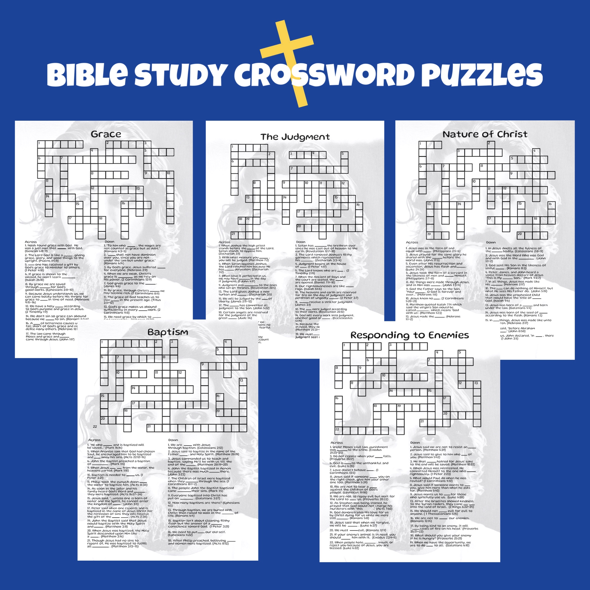 5 Bible Study Crossword Puzzles set 2 Classful 5 Bible Study Crossword Puzzles set 2 Classful