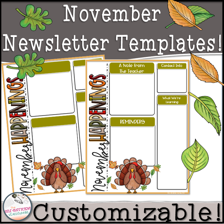 November Newsletter Templates Classful