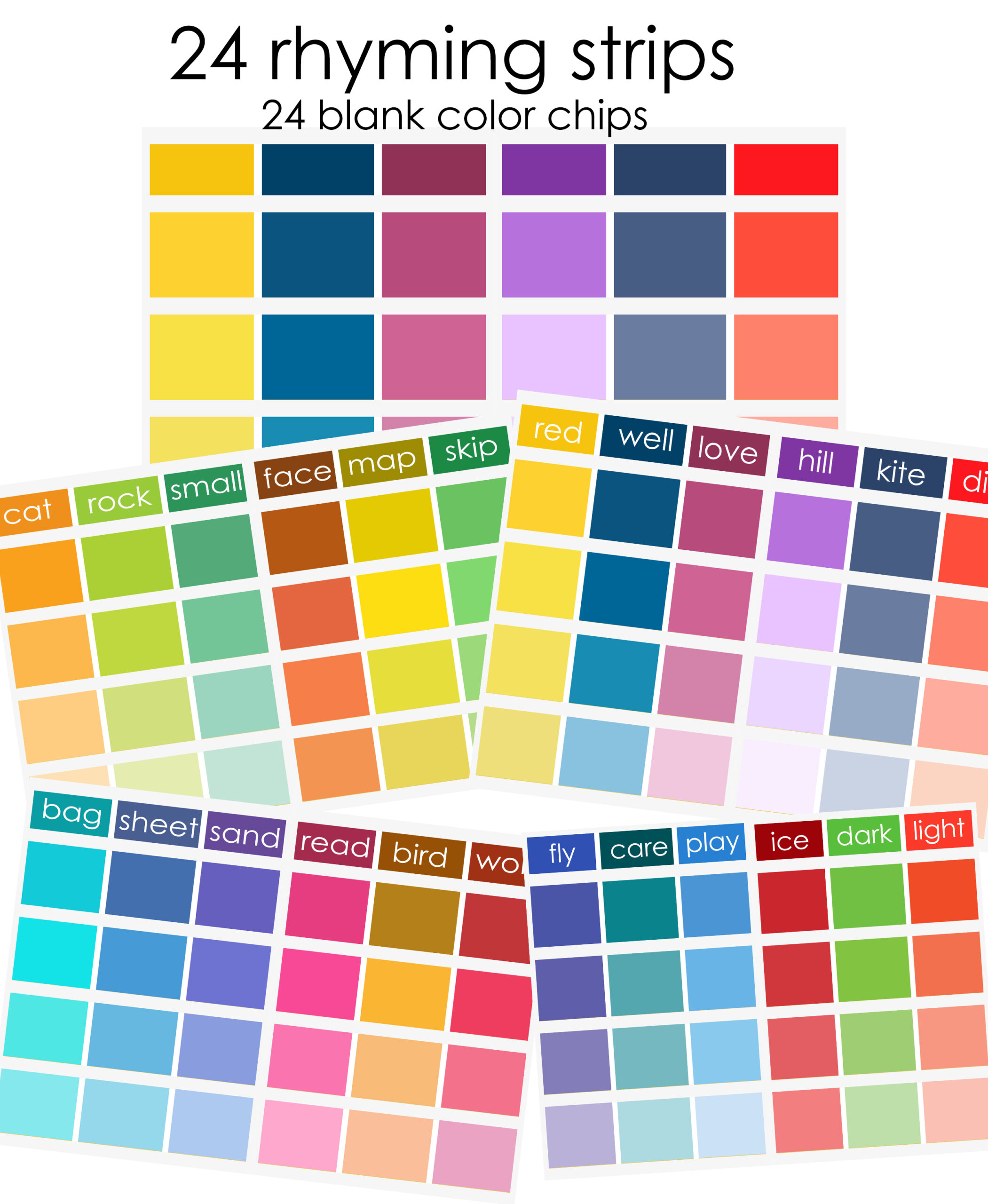 Rhyming Words Color Strips rhyme Classful Rhyming Words Color Strips rhyme Classful