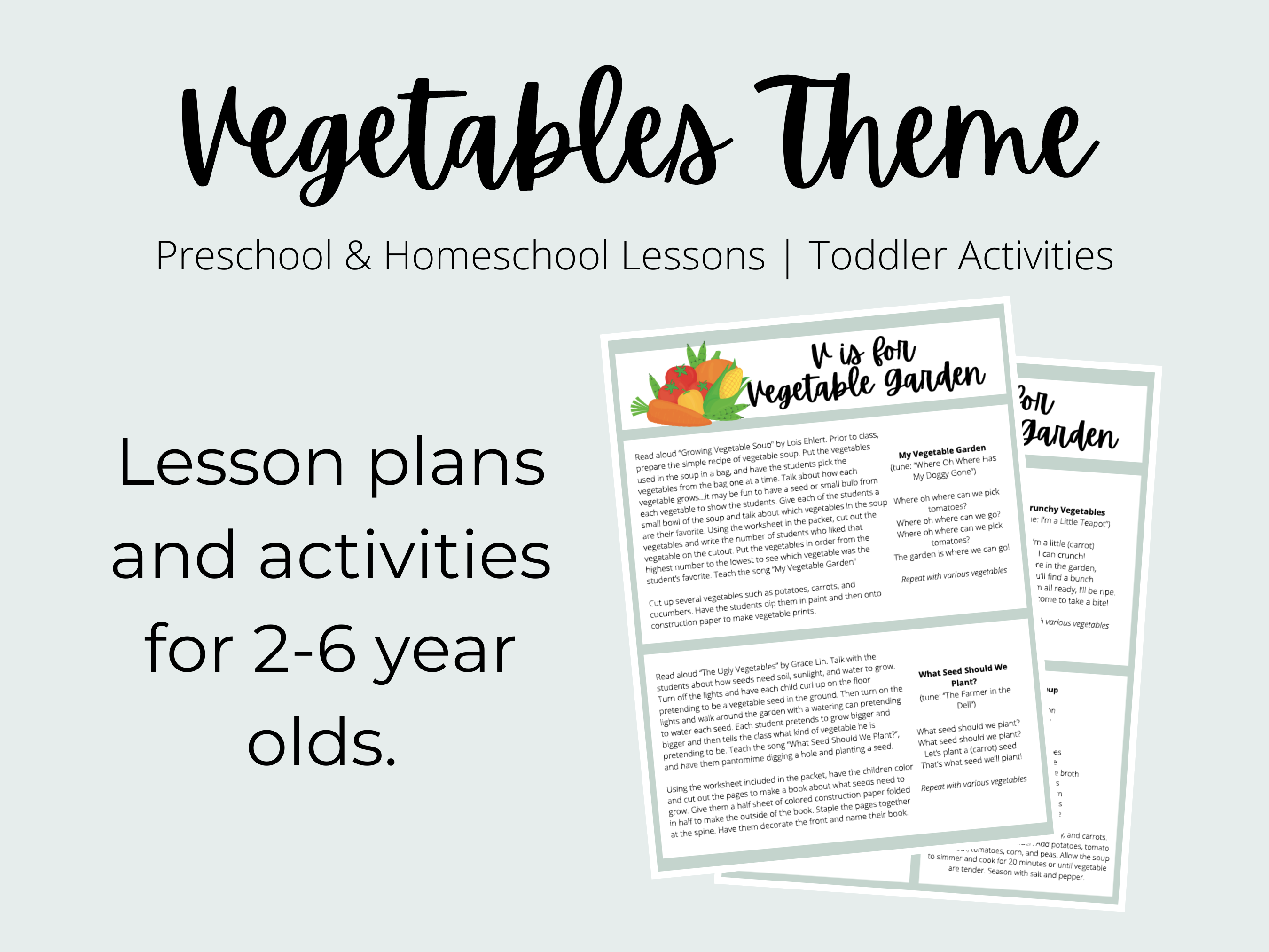 Vegetables Theme Preschool Curriculum Printable Homeschool Lesson vegetables-theme-preschool-curriculum-printable-homeschool-lesson