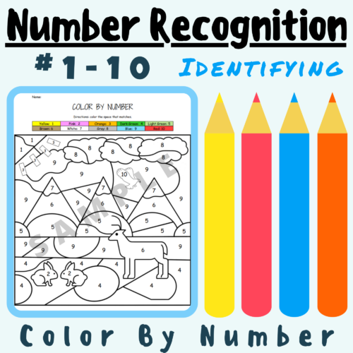 Number Recognition and Identifying Numbers 1-10 Coloring Activity ...