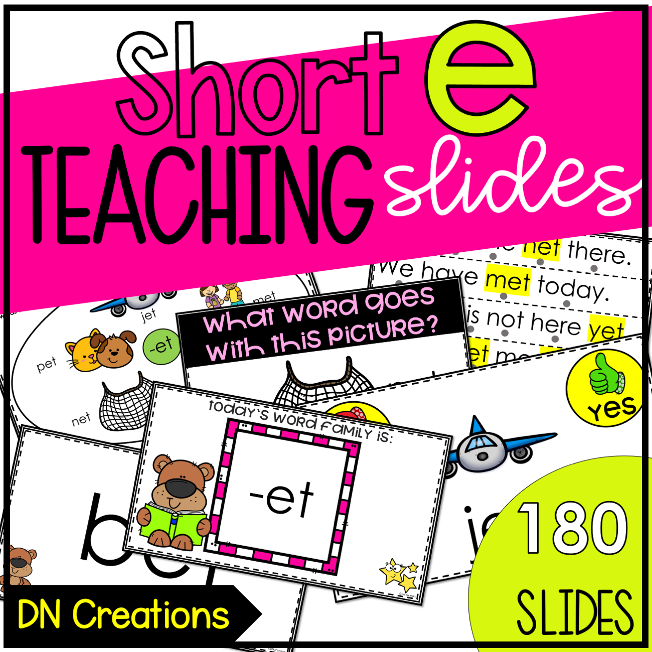 Phonics Teaching Power Point slides | Short Vowel E Lesson Plans l CVC ...