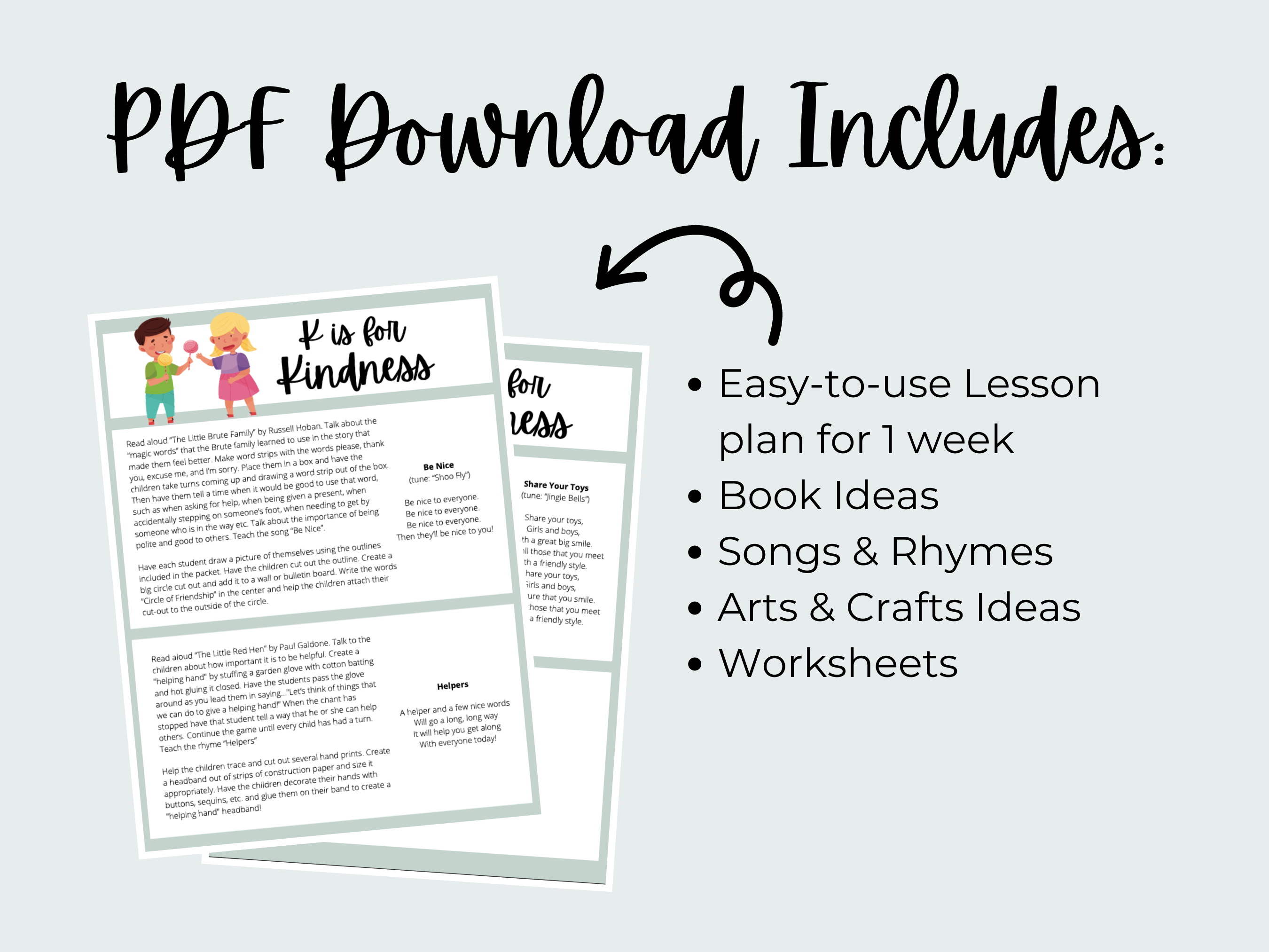 Kindness Theme Preschool Curriculum Printable Homeschool Lesson Plan kindness-theme-preschool-curriculum-printable-homeschool-lesson-plan