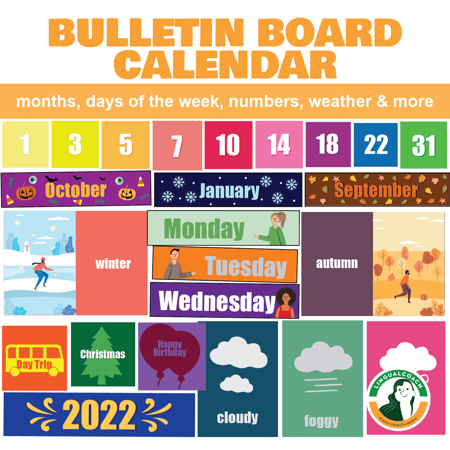 Calendar Board Printables (months, days, years, seasons, weather & more ...