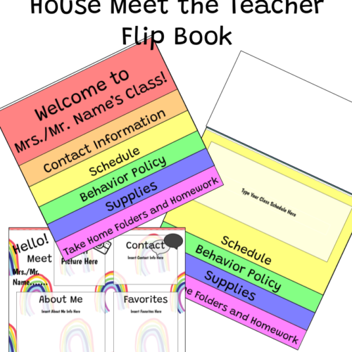 EDITABLE - Colorful Rainbow Theme - Meet the Teacher Open House Flip ...