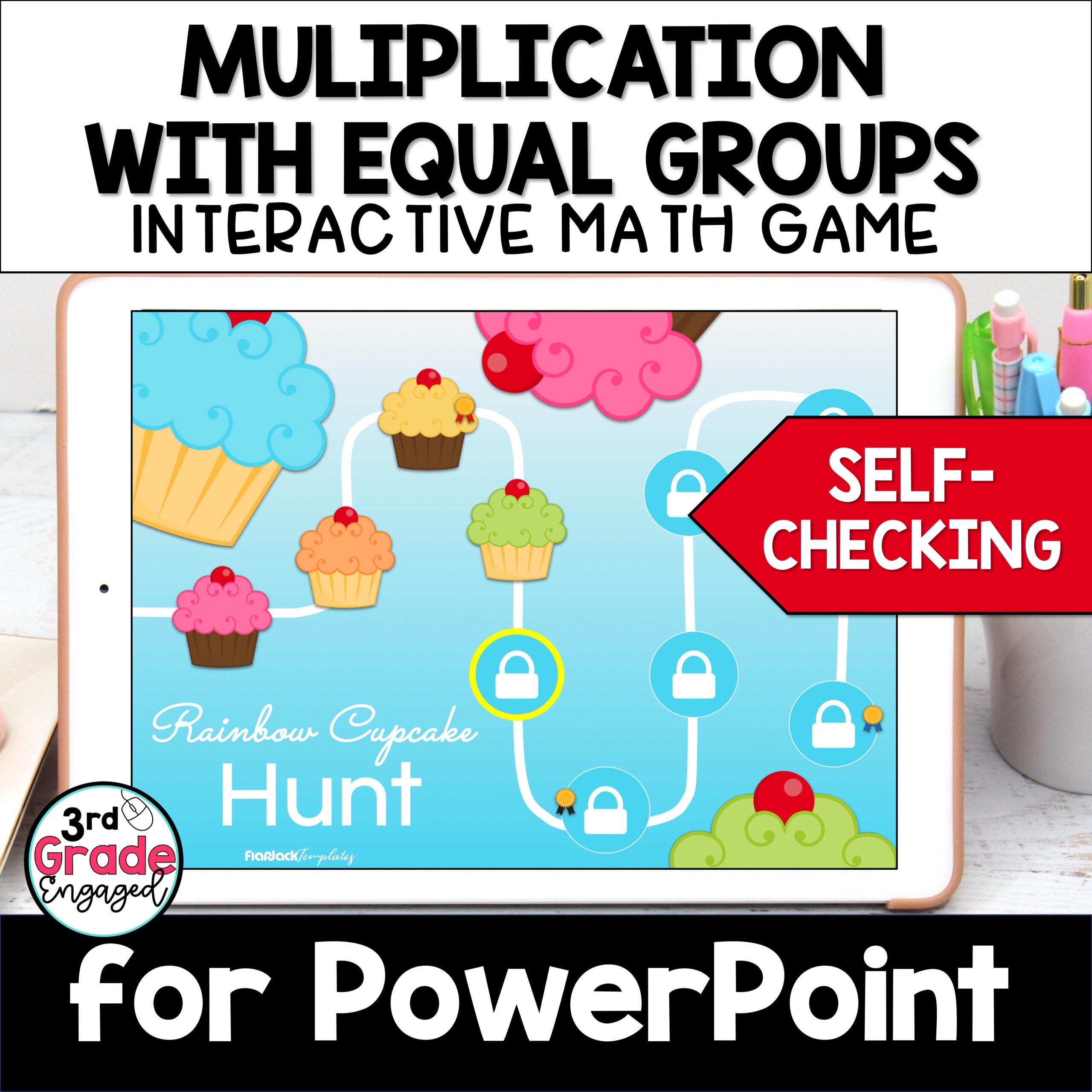 Multiplication With Equal Groups Digital Math Game For PowerPoint Multiplication With Equal Groups Digital Math Game For PowerPoint