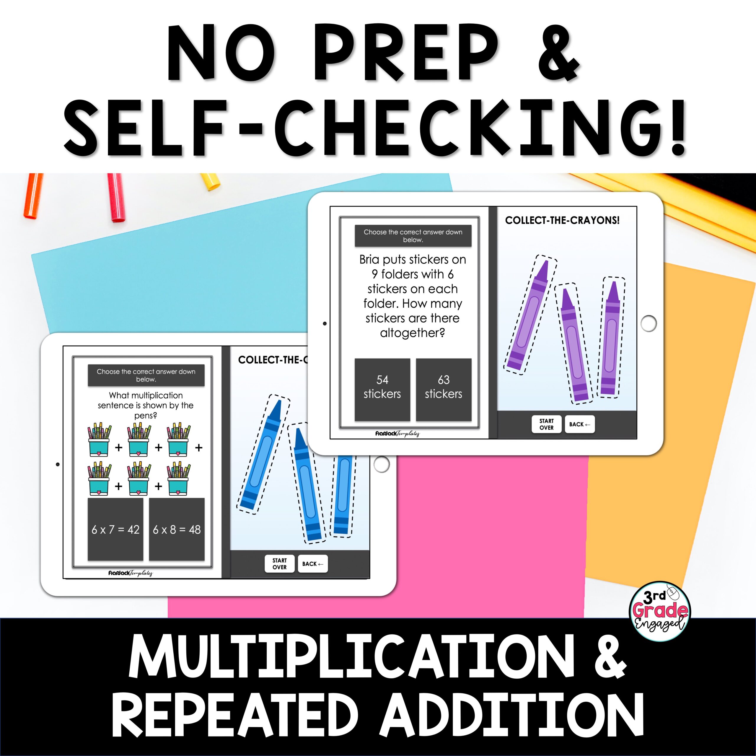Multiplication and Repeated Addition Math Game for PowerPoint ™ - Classful