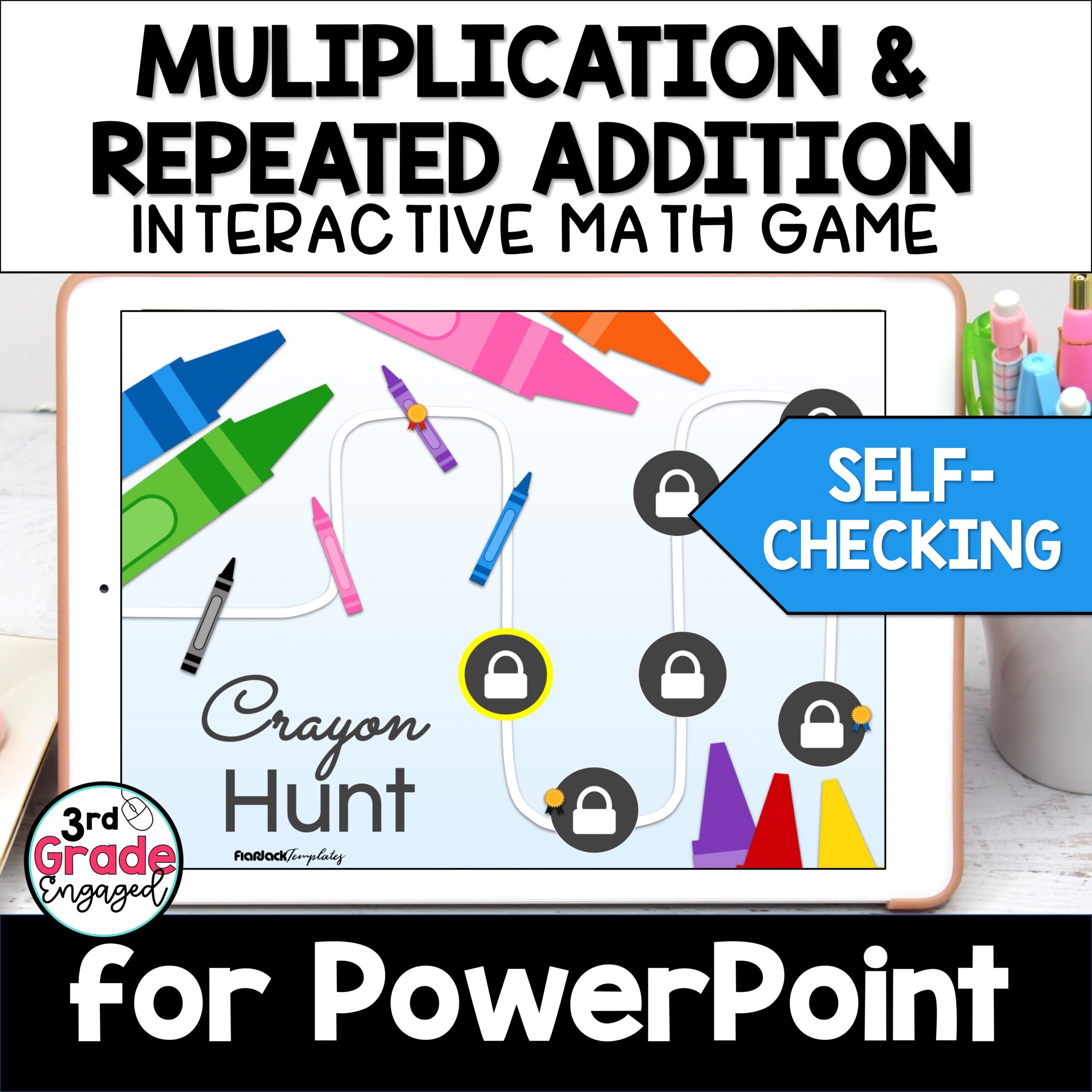 Multiplication and Repeated Addition Math Game for PowerPoint ™ - Classful