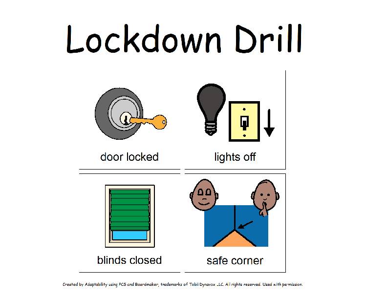 Lockdown Drill Visuals for Students with Special Needs - Classful