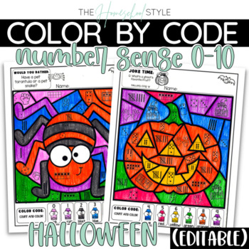 Halloween Number Sense Activities Editable Worksheets - Classful