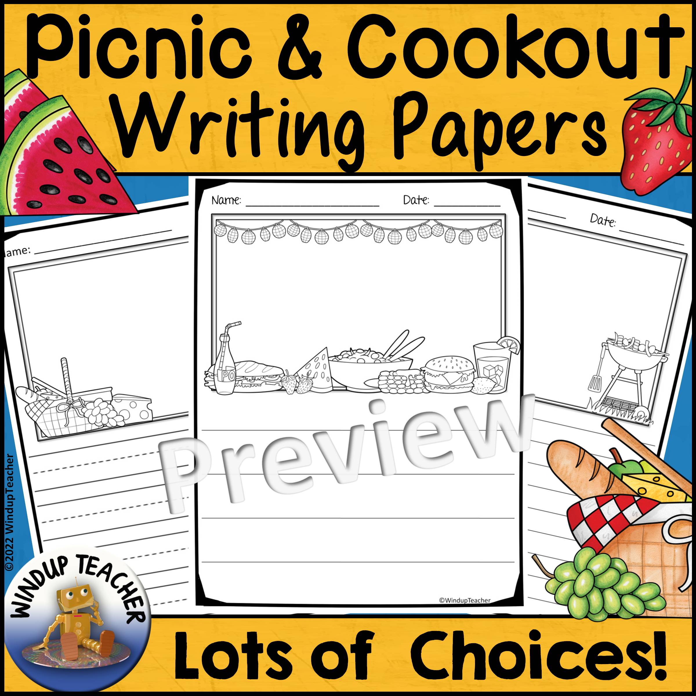 Cookout and Picnic Writing Papers - Classful
