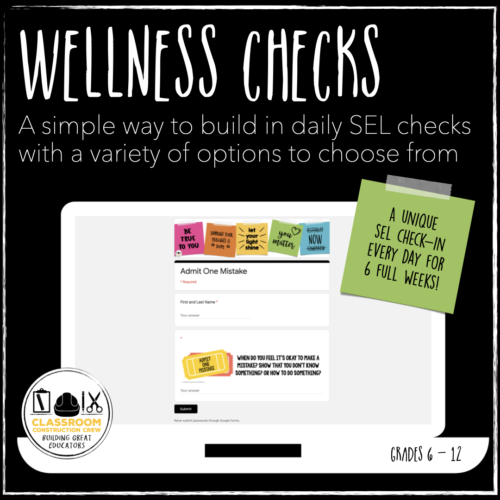Wellness Checks 1 Google Forms daily SEL Mental Health check ins - Classful