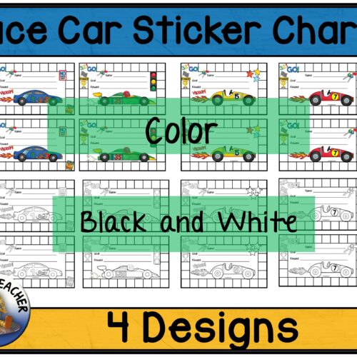 Race Car Sticker Charts - Classful