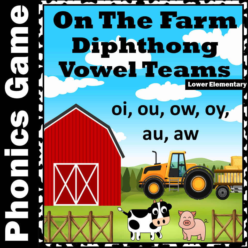 Vowel Teams & Diphthongs | oi ou ow oy au aw | Word Work Phonics Game ...