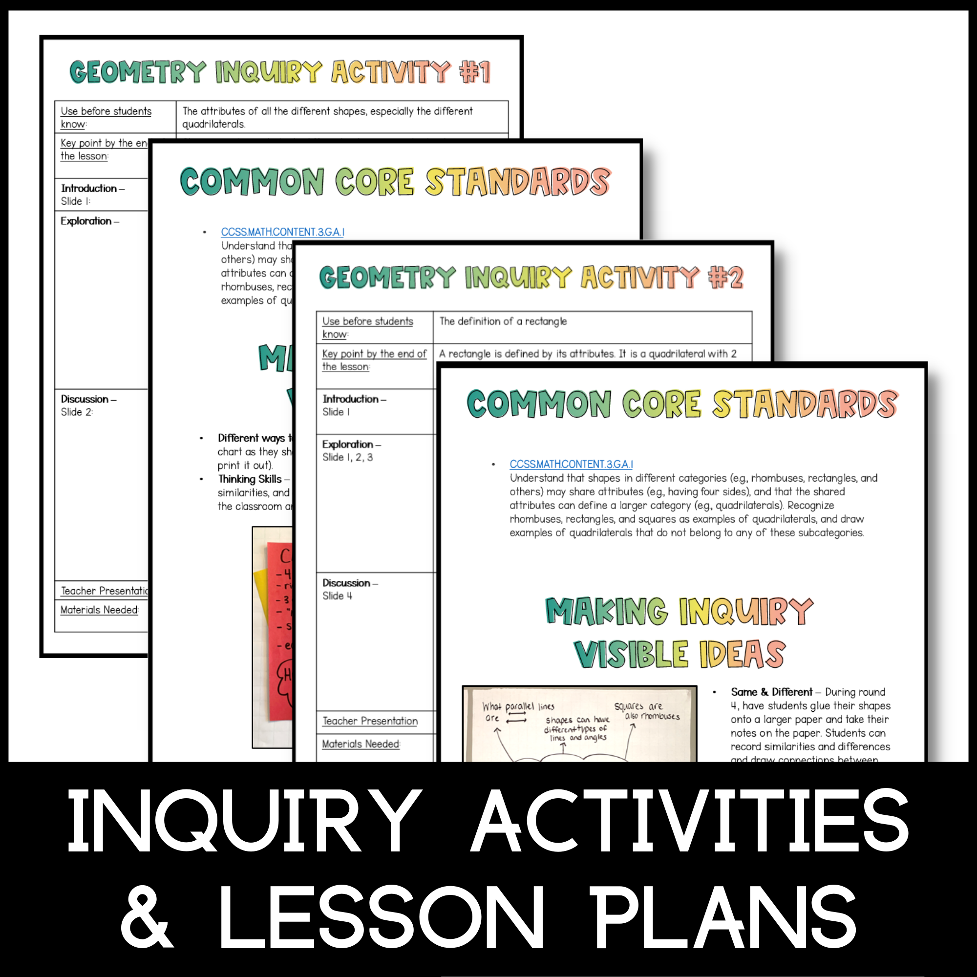 3rd Grade Attributes of 2D Shapes Activities | Inquiry Based Math PYP ...