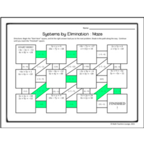 systems-of-equations-riddle-and-maze-worksheets-classful