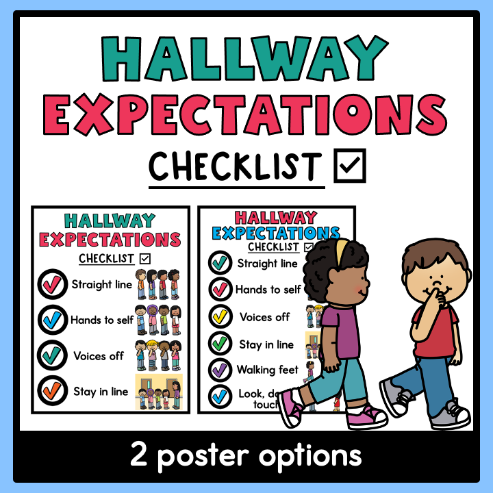 Hallway Expectations Checklist Posters - Classful