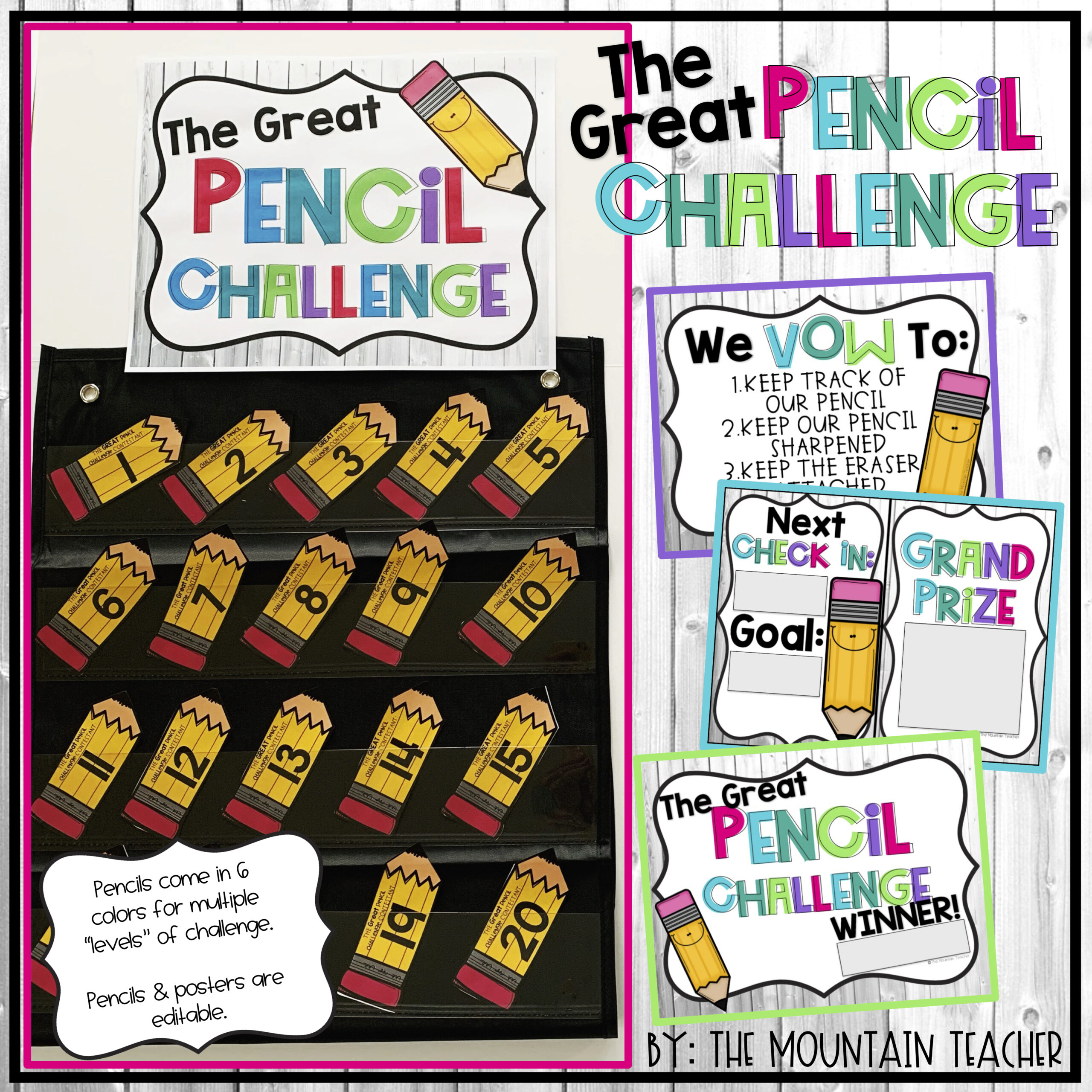 The Great Pencil Challenge Editable - Classful