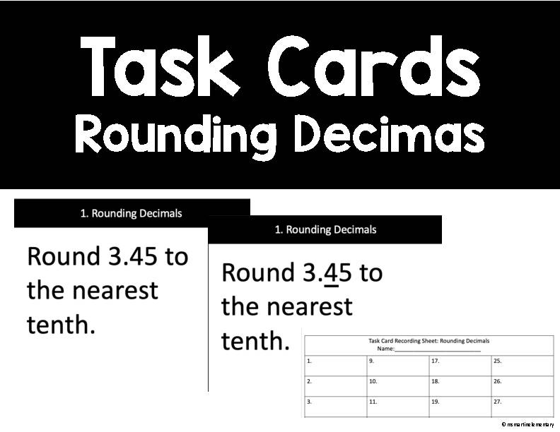 Math Task Cards- Rounding Decimals - Classful