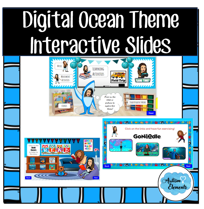 Digital Ocean Theme Unit E-Learning- Summer- Beach- Autism- SPED- PreK ...