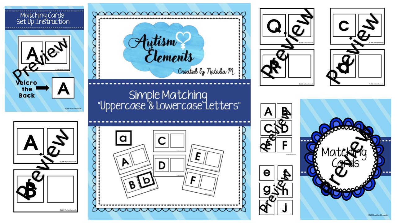 Alphabet-Simple Matching- Uppercase & Lowercase Letters- Task Cards ...