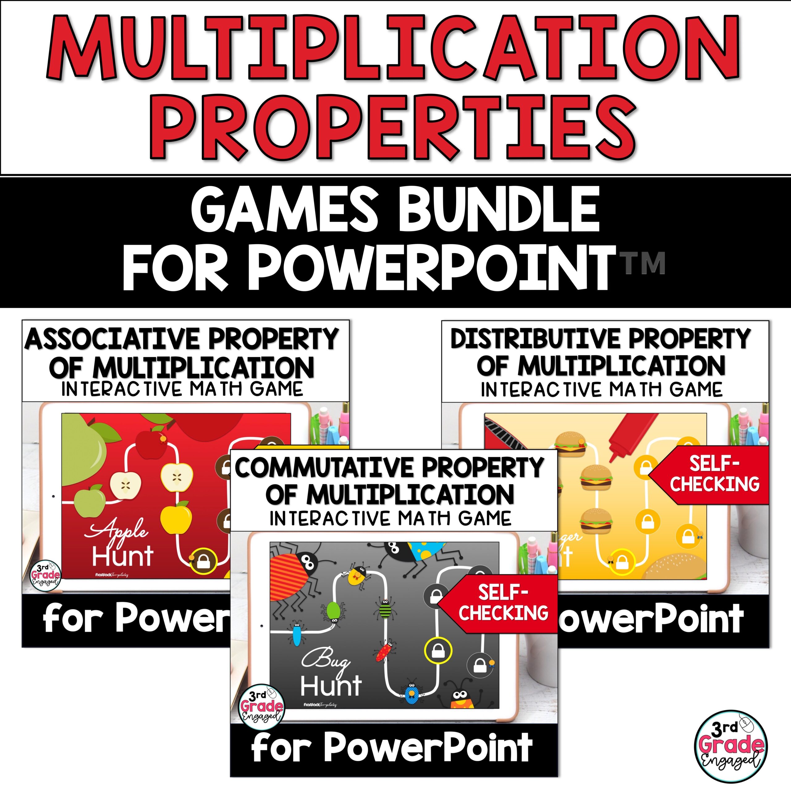Properties Of Multiplication Games Bundle For PowerPoint Classful