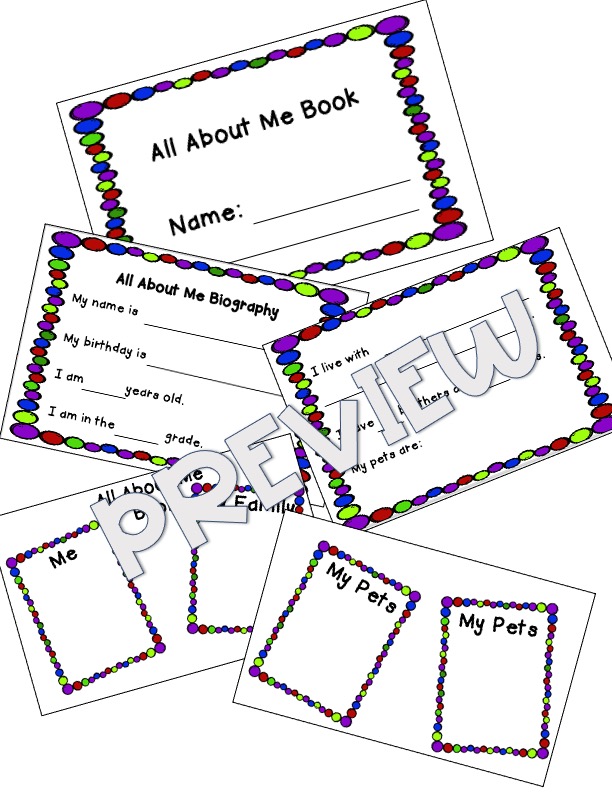 All About Me Packet Gr. K-2 - Classful