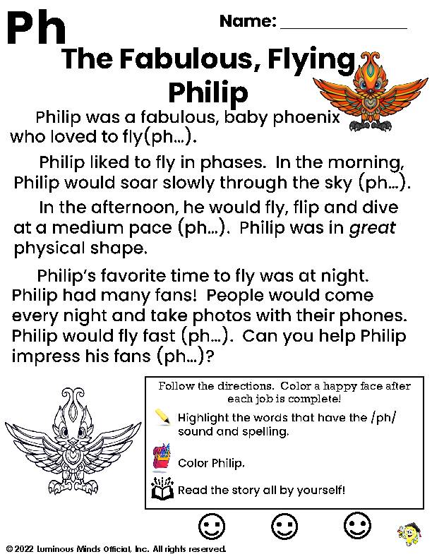 Fabulous Flying Philip – Reading Practice with Digraph: “ph”