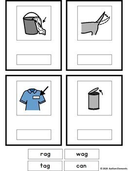 CVC Words Matching Task Cards-Phonics- Autism & SPED Resources - Classful