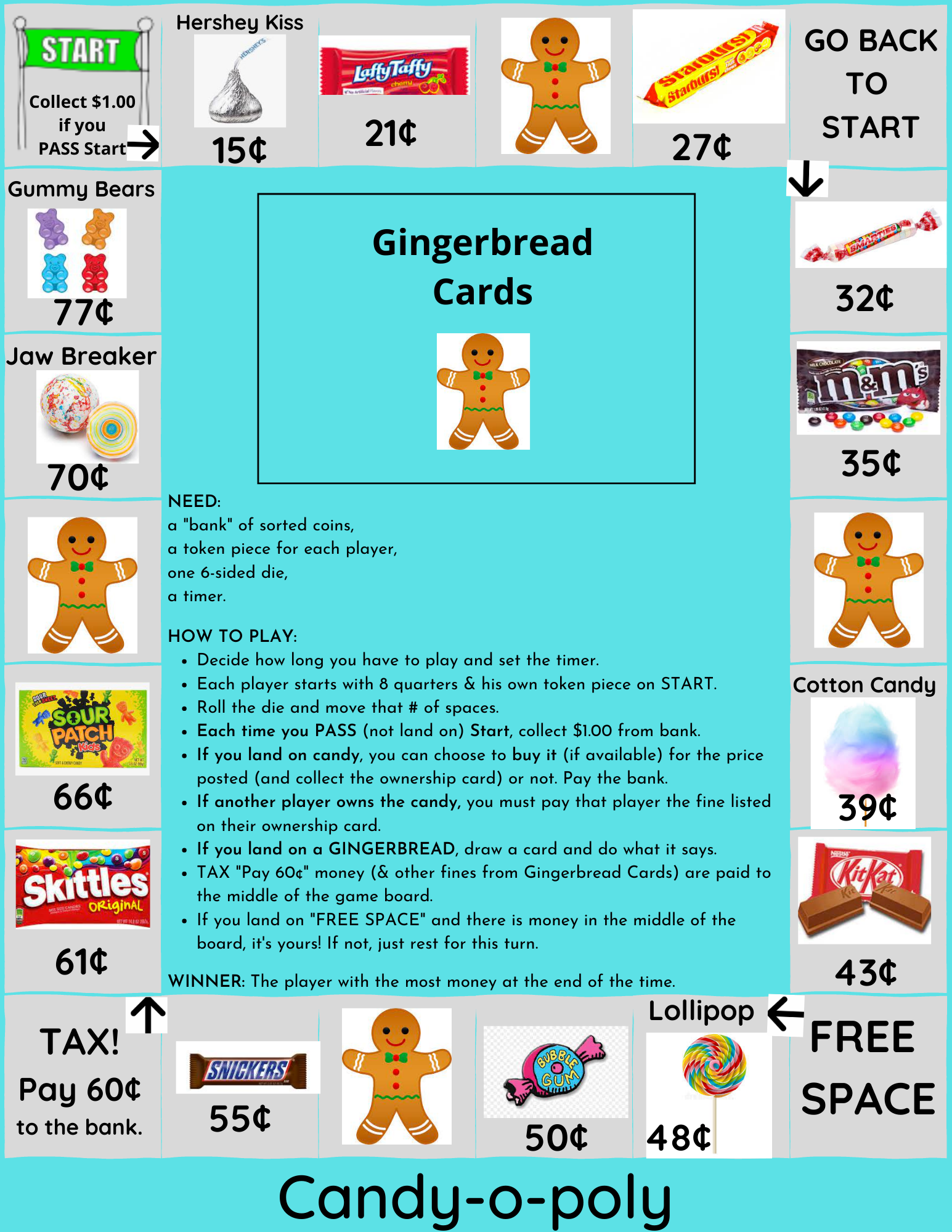 Candy o Poly A MONEY Math Game Classful Candy o Poly A MONEY Math Game Classful
