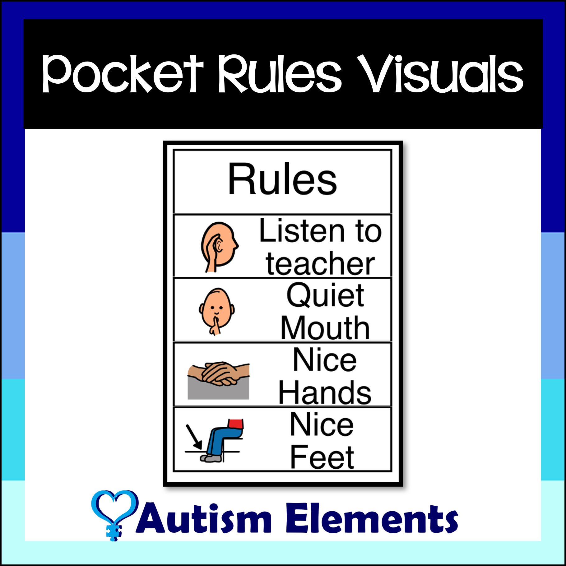 Small Pocket Classroom Rules Visuals SPED Autism Resources Classful Small Pocket Classroom Rules Visuals SPED Autism Resources Classful