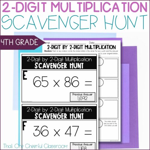 4th Grade 2 Digit by 2 Digit Multiplication Math Scavenger Hunt ...