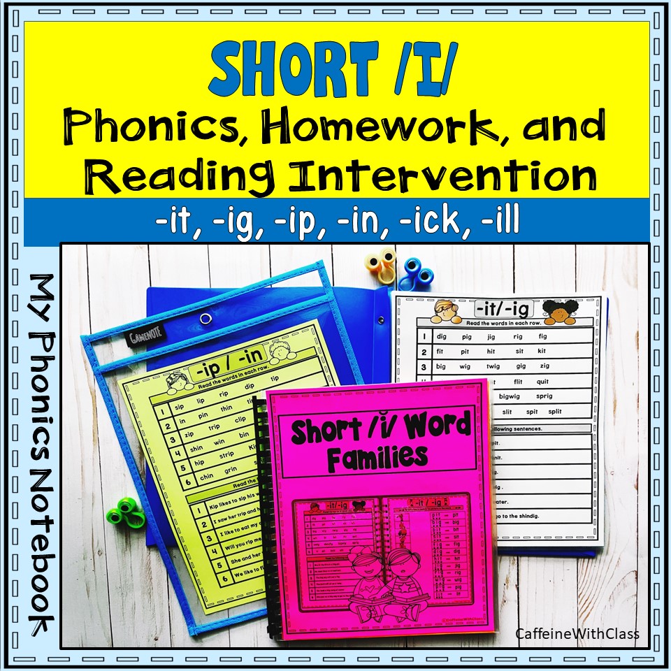 Short I Phonics Notebook, Activity Pages, and Homework - Classful