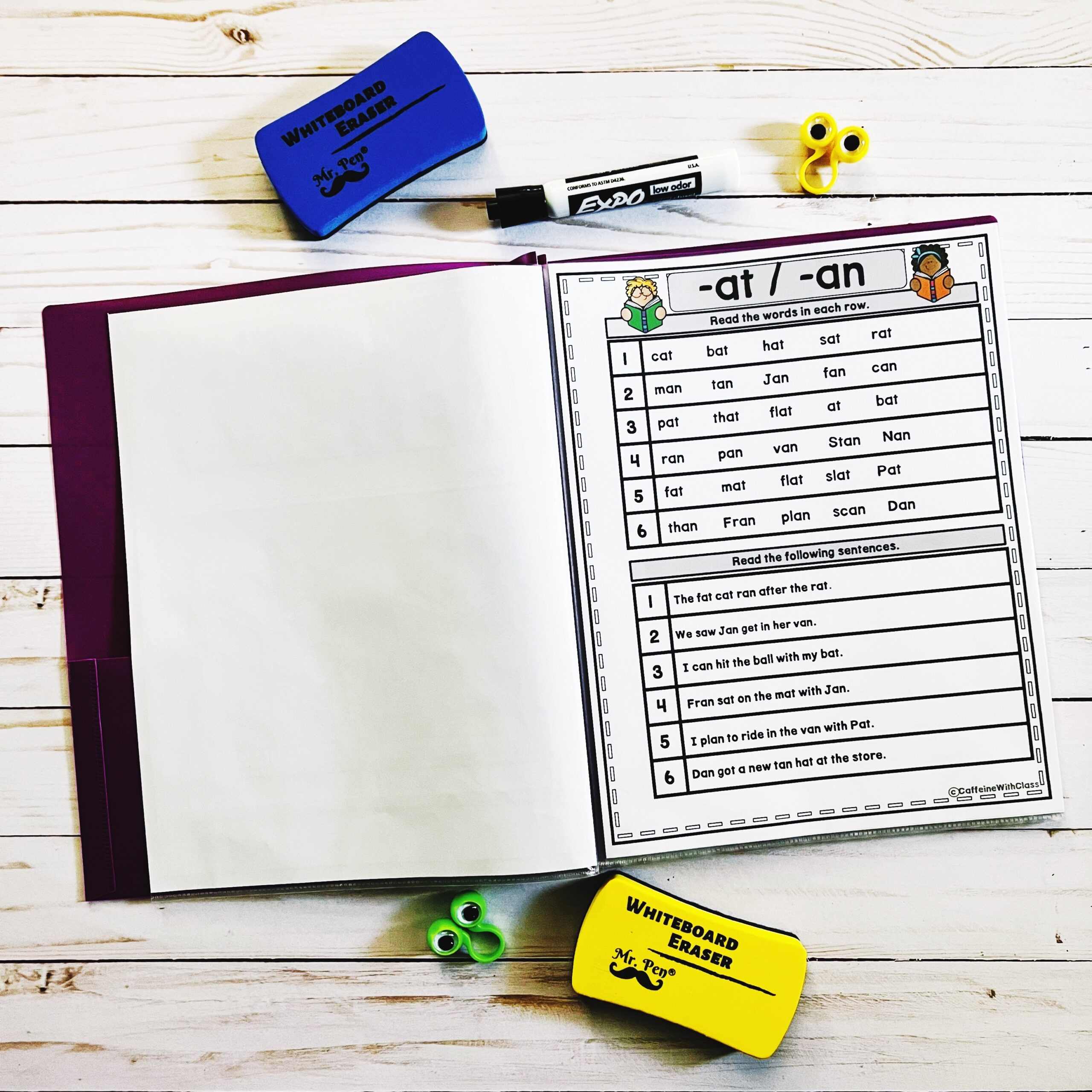 Short A Notebook and Phonics Activity Sheets - Classful
