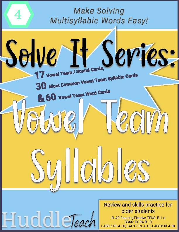 Vowel Team Syllables - Solve It! Series - Classful