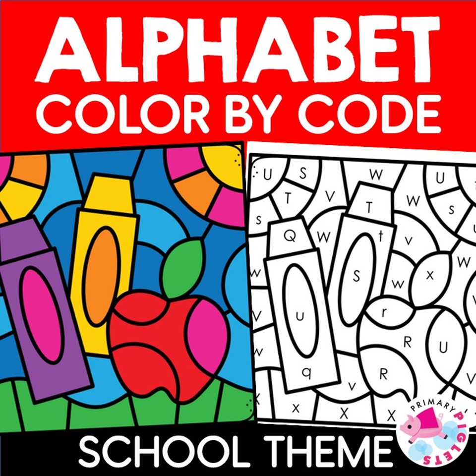 COLOR BY CODE ALPHABET LETTERS BACK TO SCHOOL - Classful