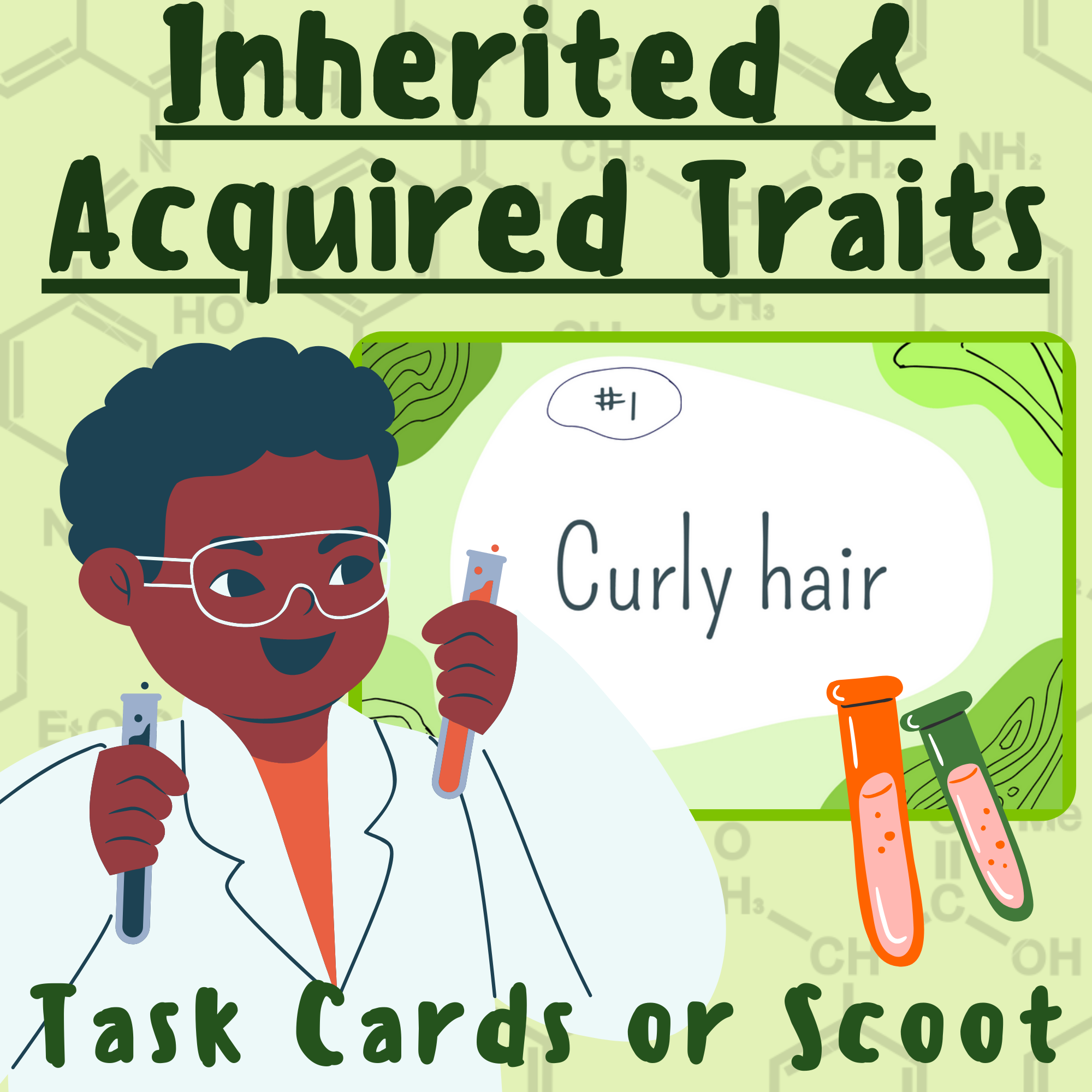 Heredity Inherited & Environmental Acquired Traits Science Task Cards ...