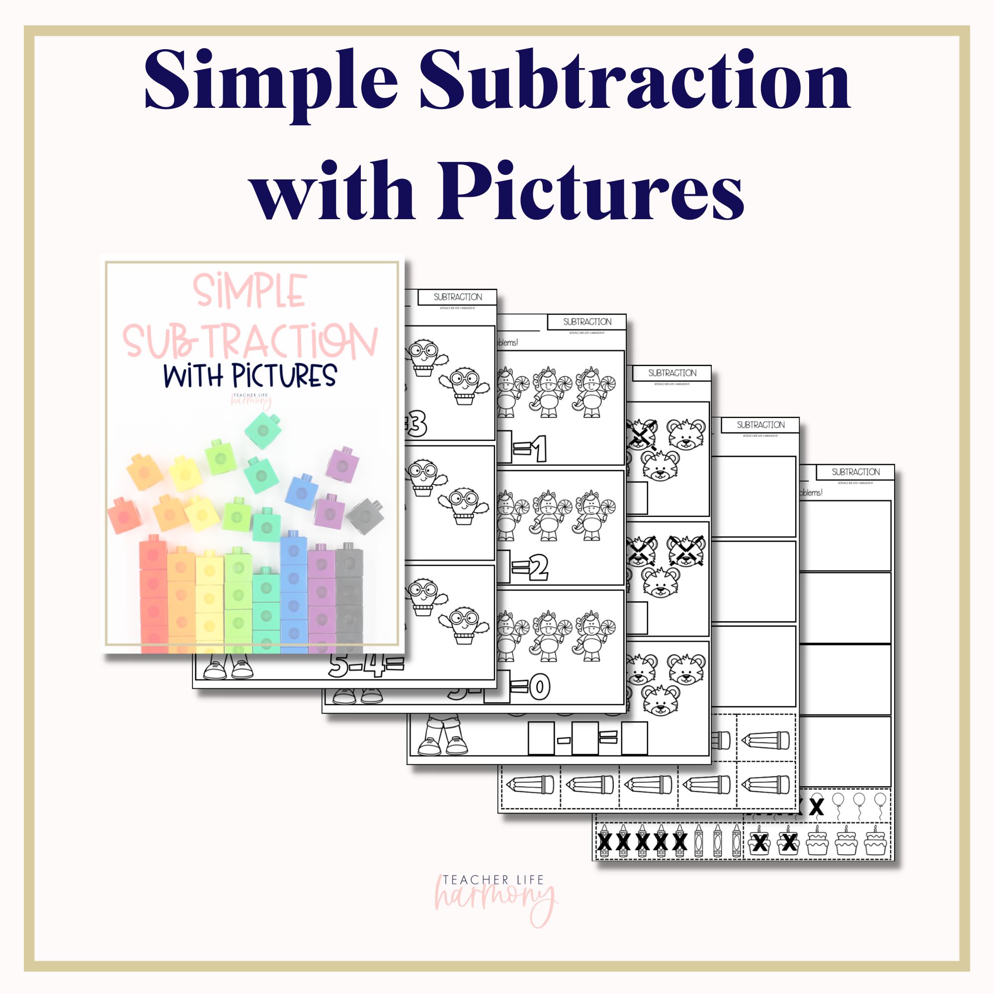 Simple Subtraction with Pictures - Classful