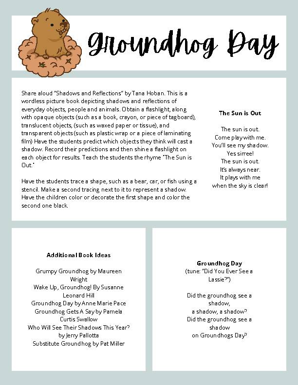 Groundhog Day Theme Preschool Curriculum Bundle | Homeschool Lesson ...