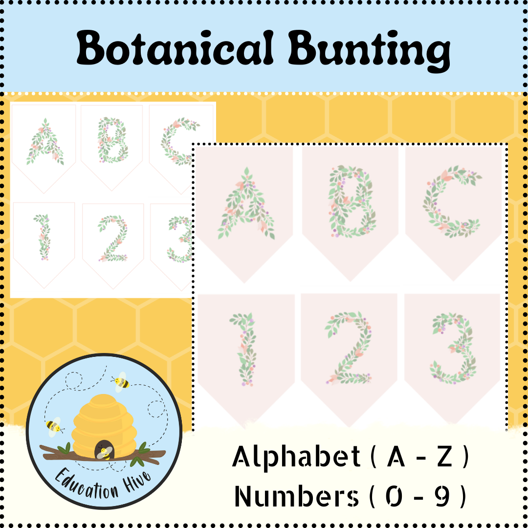 Botanical Alphabet Bunting - Posters - Classful