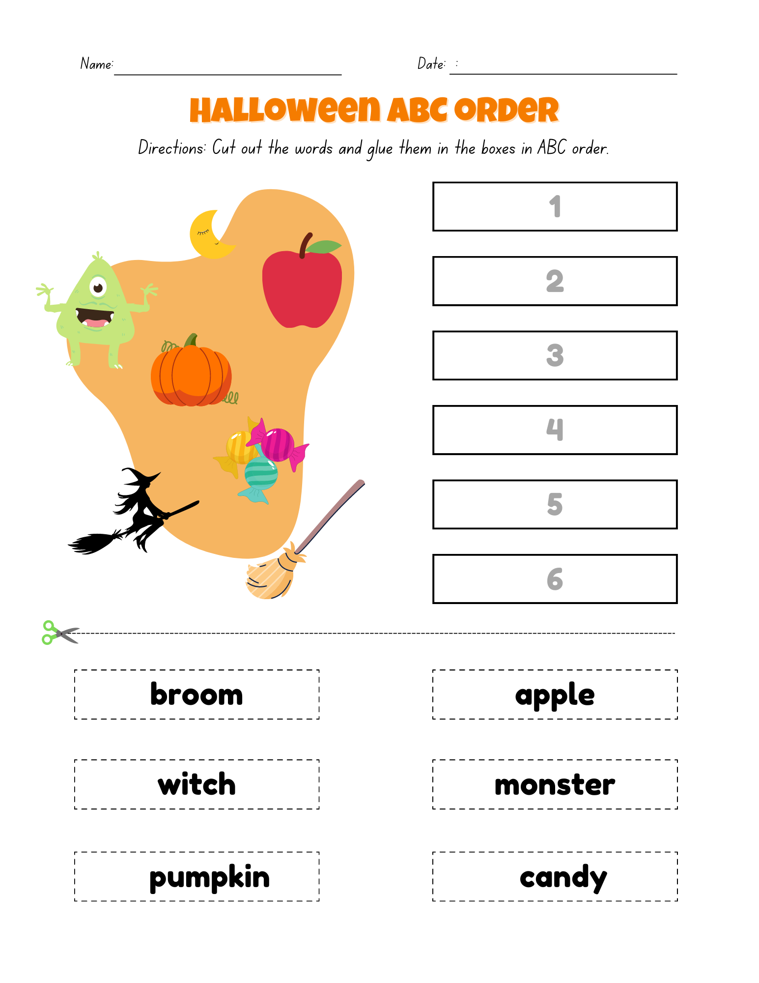 Halloween ABC Order - Classful