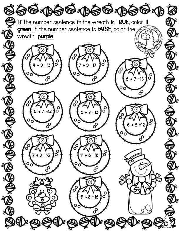 Christmas Addition and Subtraction Within 20 Worksheets - Classful