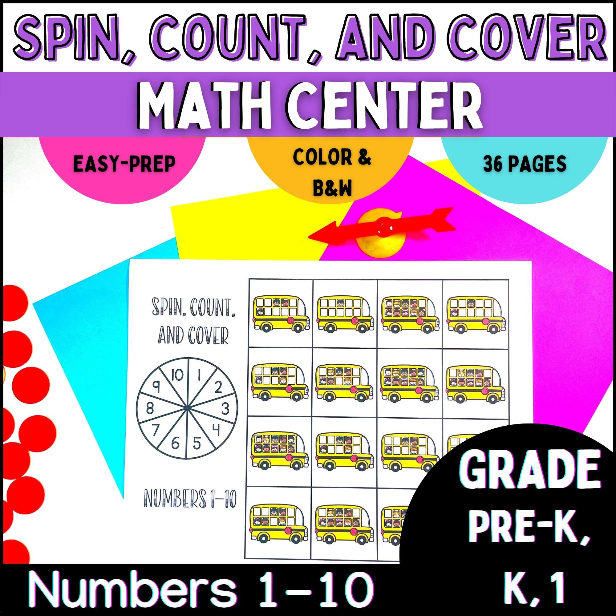 Rekenrek Math Counting and Subitizing Center- Spin and Slide - Classful